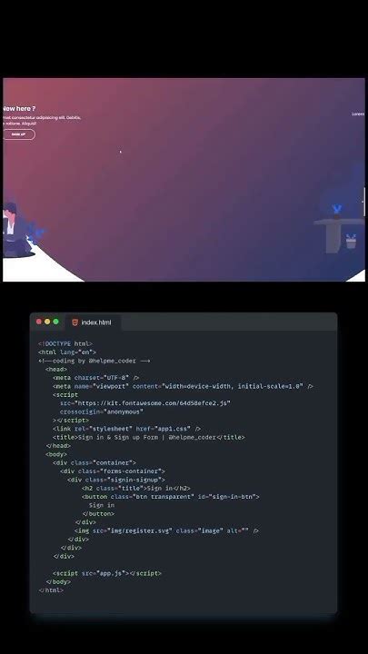 animated sign up and login form coding animations css html htmlforms youtube