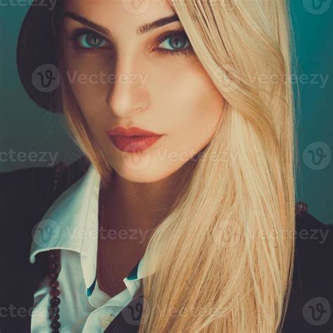 Square Portrait Of Sexual Blonde Woman In Studio Stock Photo At Vecteezy