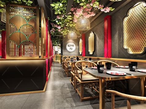 新中式餐饮空间 效果图交流区 建e室内设计网
