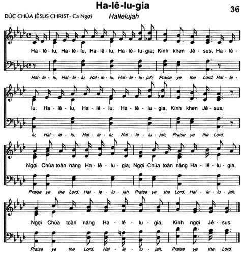 Sheet Nhạc Ha lê lu gia Piano Hợp Âm PDF THÁNH CA TIN LÀNH BẮC MỸ