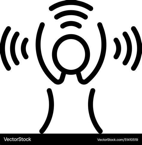 Wireless Signal Icon With Abstract Waves Vector Image