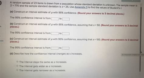 Solved A Random Sample Of 23 Items Is Drawn From A
