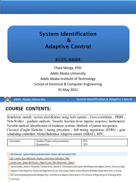 Chapt 1 Intro To Syst Id Pdf Control Theory Applied Mathematics