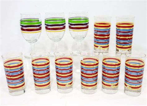 Fiesta Fiestaware Striped Water Iced Tea Goblets 3 And 8 Fiesta