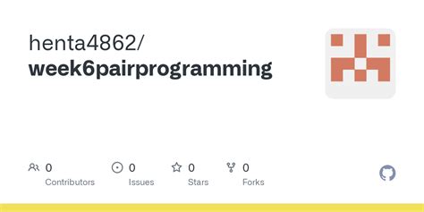 Github Henta4862week6pairprogramming
