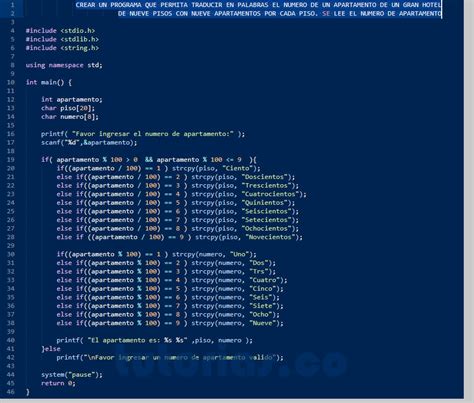 Arrays Turbo C Traduccion De Numero De Apartamento