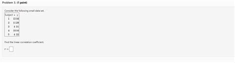 Solved Consider The Following Small Data Set Find The