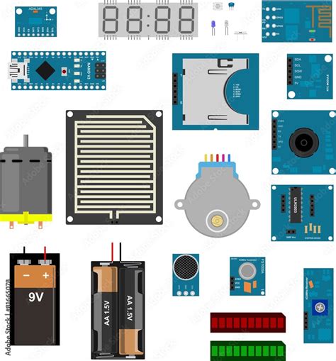 Arduino Electronic Elements Stock Vector Adobe Stock