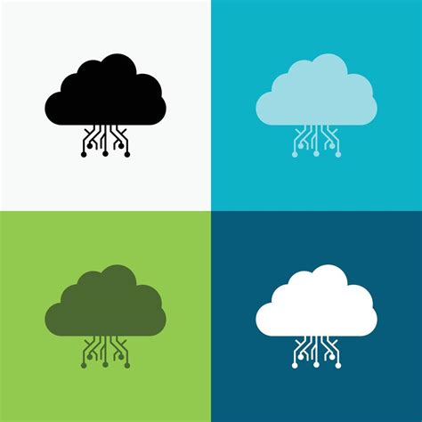 Cloud Computing Data Hosting Network Icon Over Various Background
