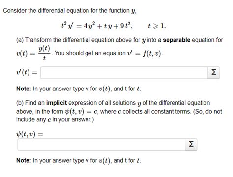 Solved Consider The Differential Equation For The Function Chegg
