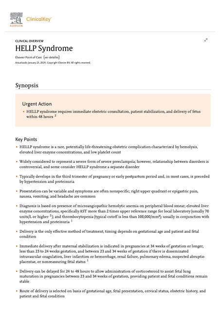 Hellp Syndrome Clinicalkey Karen Udocz