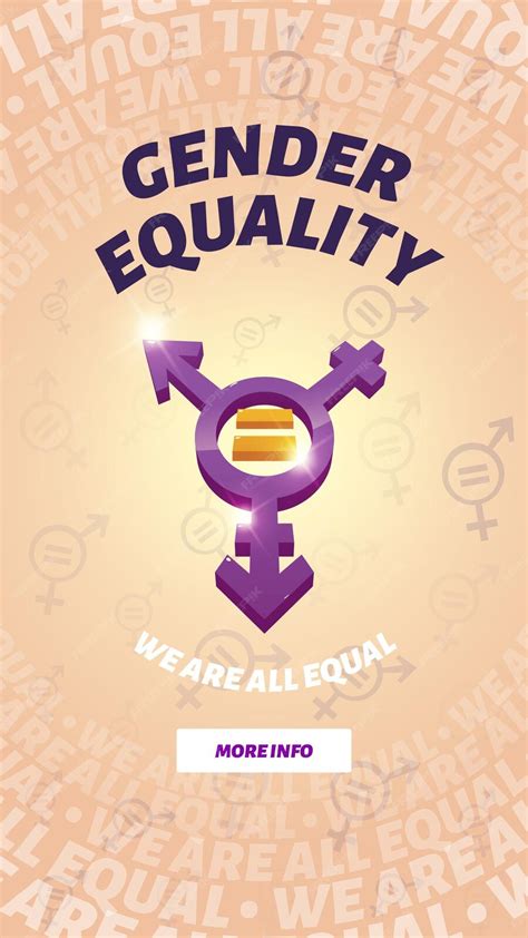 남성과 여성 평등의 상징으로 성 평등 포스터 화살표와 십자가와 연합 성별 표시의 보라색 기호의 만화 일러스트와 함께 섹스