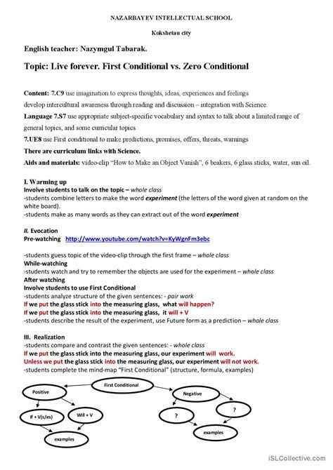 conditionals through experiments english esl worksheets pdf and doc