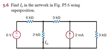 5 6 find i0 in the network in fig p5 6 using