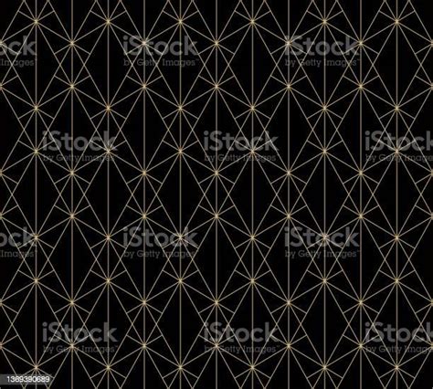Golden Lines Pattern Vector Geometric Linear Seamless Texture Luxury Design Stock Illustration