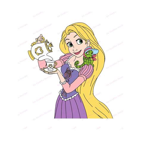 Rapunzel With Pascal Tangled Svg 4 Svg Dxf Cricut Silhou Inspire Uplift