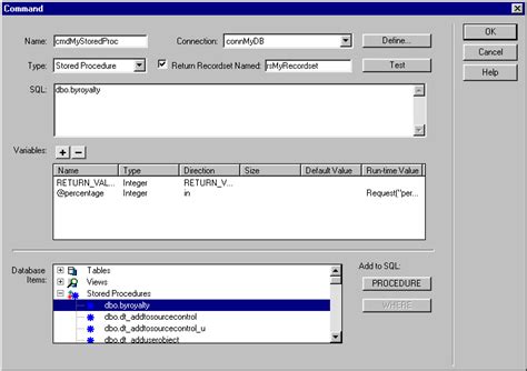 macromedia dreamweaver ultradev creating pages that use stored