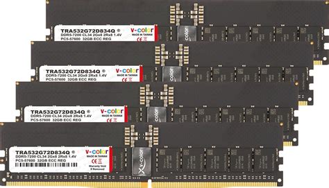 V Color Ddr5 128gb 32gbx4 7200mhz Cl34 2gx8 2rx8 Oc R Dimm