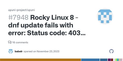 Rocky Linux 8 Dnf Update Fails With Error Status Code 403 For
