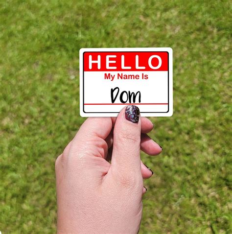 Dom Name Tag Sticker BDSM Kinky Sexy Dominant Dom Sub Gift For Him Man Husband Fathers Day Pop