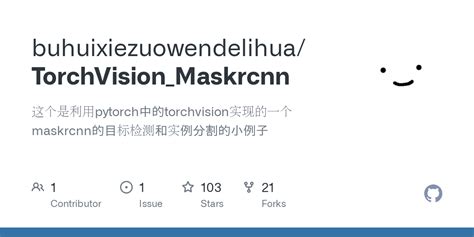 Github Buhuixiezuowendelihua Torchvision Maskrcnn Pytorch Torchvision Maskrcnn