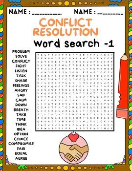Conflict Resolution Word Search Puzzle By Nago Pixel Tpt