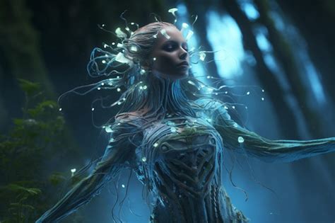 Premium Ai Image A Graceful Nymph Dancing Among The Ethereal Radian
