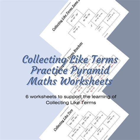 Enhance Algebraic Skills With Collecting Like Terms Worksheets