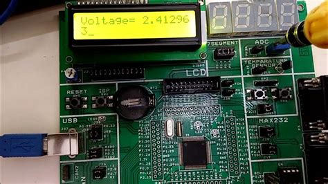 Digital Voltmeter Using Lpc1768 By Configuring Adc Lpc1768 Adc Embedded Systems Youtube