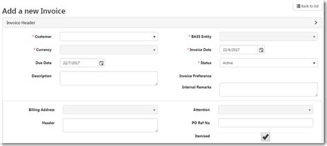 Creating A New Invoice