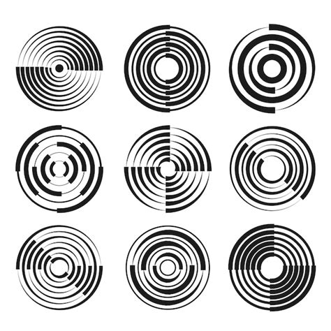 Premium Vector Flat Design Spiral Circle Set