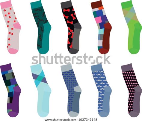 Colorful Socks Set Vector Illustration Stock Vector Royalty Free