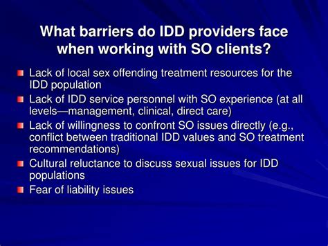 Ppt Challenges In Working With Idd Sex Offenders Powerpoint