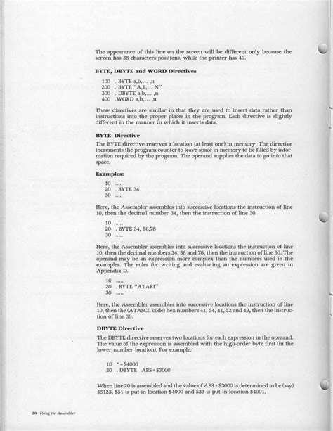 Atari 400 800 Xl Xe Assembler Editor Scans Dump Download