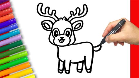 How To Draw A Deer Как нарисовать оленя Як намалювати оленя Youtube