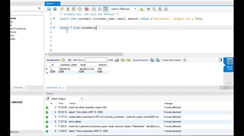 Testing The Customer Table Mysql Tutorial Data Science In Kannada 18 Youtube