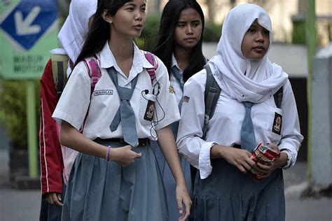 Senior High School Student Girl West Java Schoolgirl Photo Background