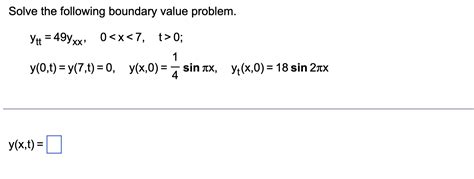 Solved Solve The Following Boundary Value Chegg