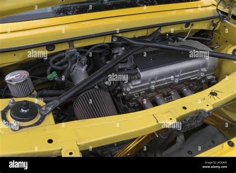 Long Beach Usa May Toyota Mr Spyder Engine On Display During The Nd Annual All