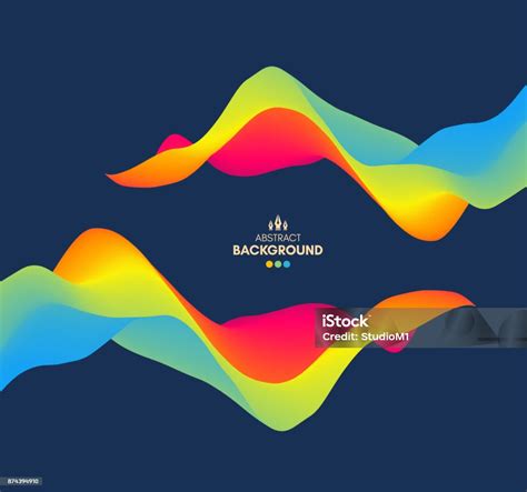 포스터 책 표지 전단지 배너에 대 한 추상 물결 모양 배경 동적 효과입니다 벡터 일러스트입니다 디자인 서식 파일입니다 3차원 형태에 대한 스톡 벡터 아트 및 기타 이미지