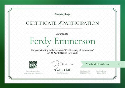 Customizable Green Certificate Templates Edit For Free