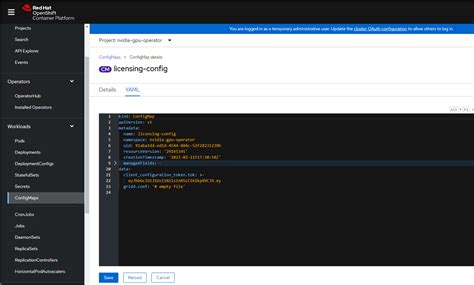 create cls license config map — nvidia ai enterprise openshift on