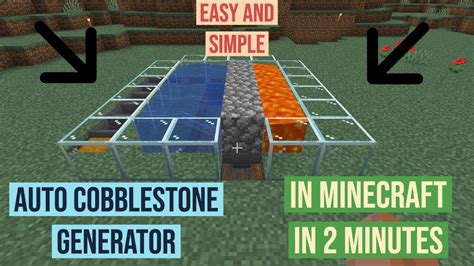 How To Build A Auto Cobblestone Generator In Minecraft In 2 Minutes Easy And Simple Youtube