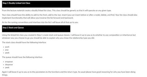 Step 1 Doubly Linked List Class From The Lecture