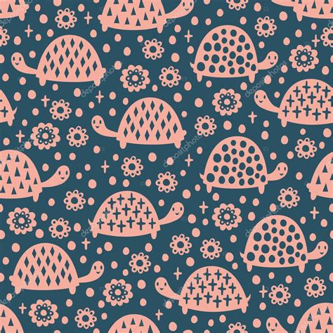 Turtle Seamless Pattern Stock Vector Image By Texturis 34491611