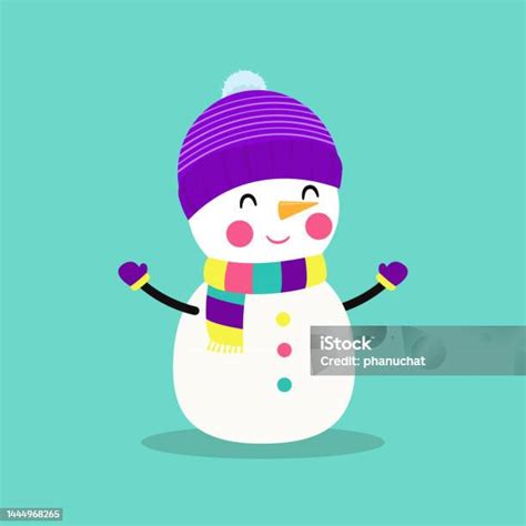 메리 크리스마스와 새해 복 많이 받으세요 크리스마스 겨울 의상을 입고 쾌활한 눈사람 배너 템플릿 크리스마스 휴일 파티 개념 일러스트 레이 션 캐릭터 Hny 벡터 배경 12