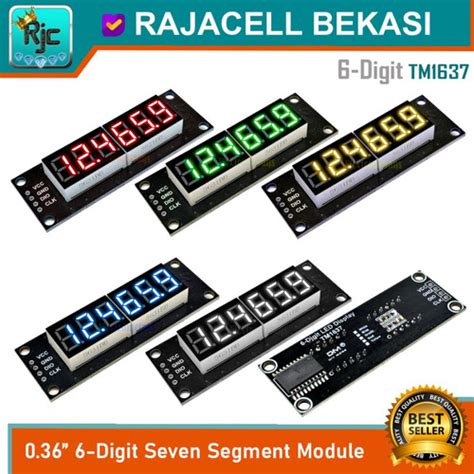 Jual Module Seven Segment 6 Digit 0 36 Tm1637 Led 7 Segment Display Rgbyw Merah Kota Bekasi