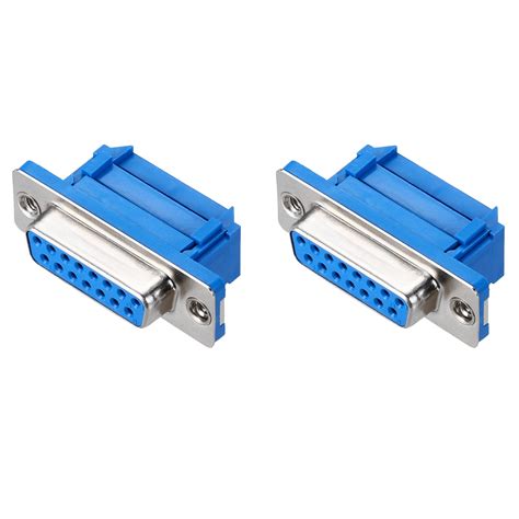2 Pcs D Sub Connector Db15 15 Pin 2 Row Female Serial Port Terminal Breakout
