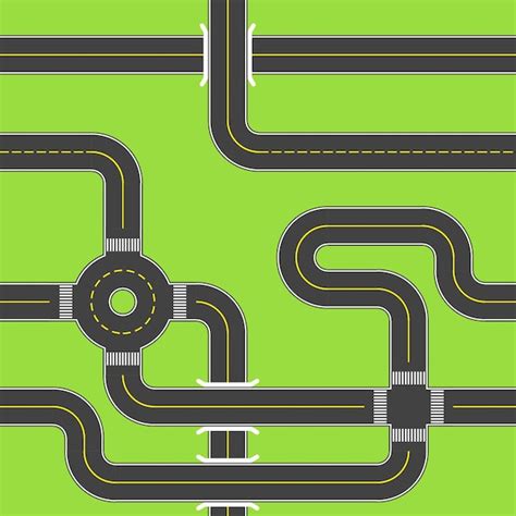 Premium Vector Urban Asphalt Roads Seamless Pattern Vector Illustration