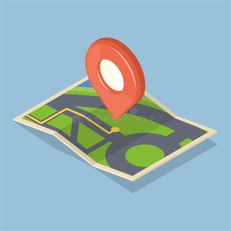 red pointer on map gps navigation concept icon stock vector illustration of technology